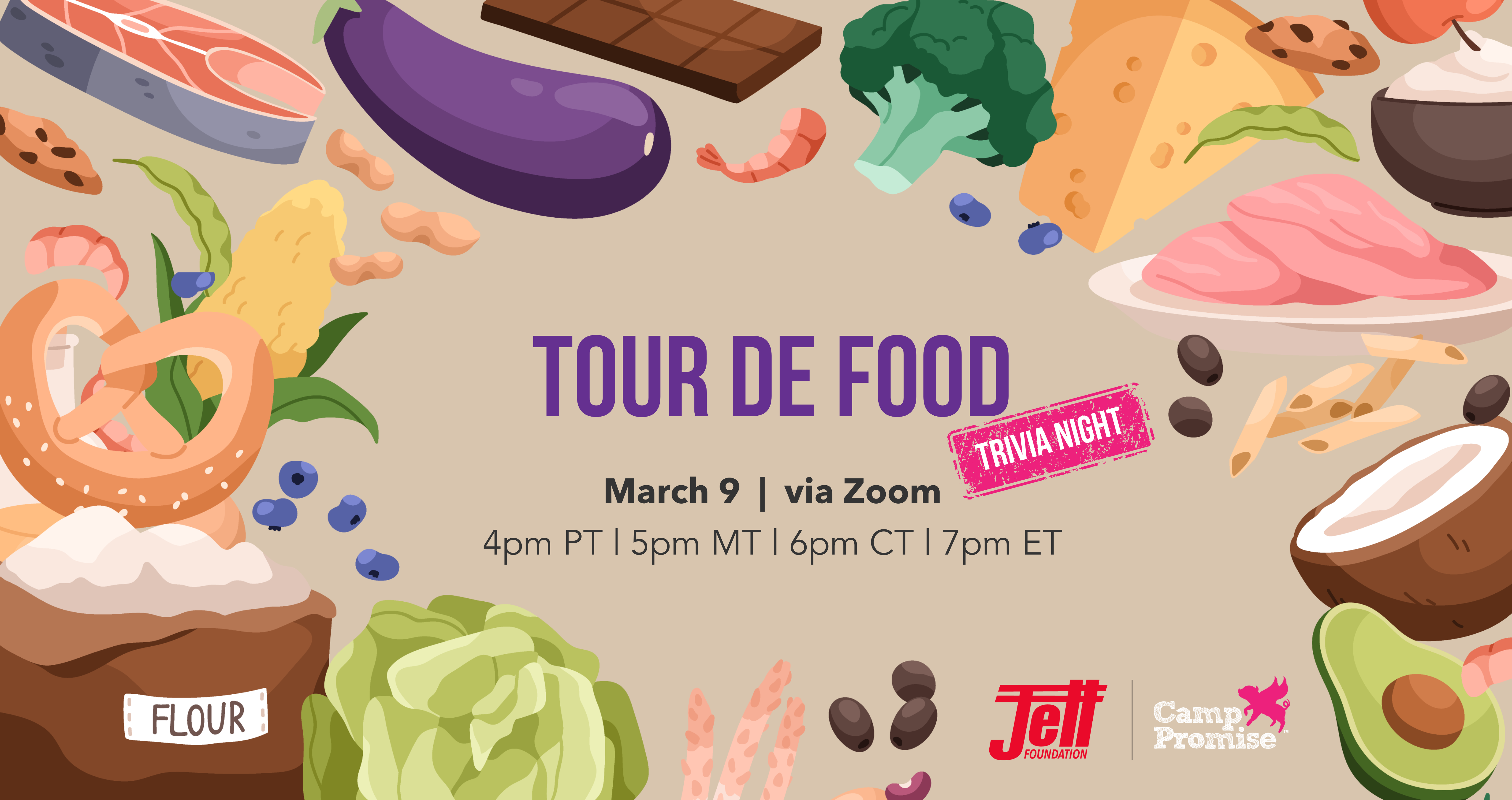 Camp Promise Game Night: Tour de Food Trivia - Jett Foundation