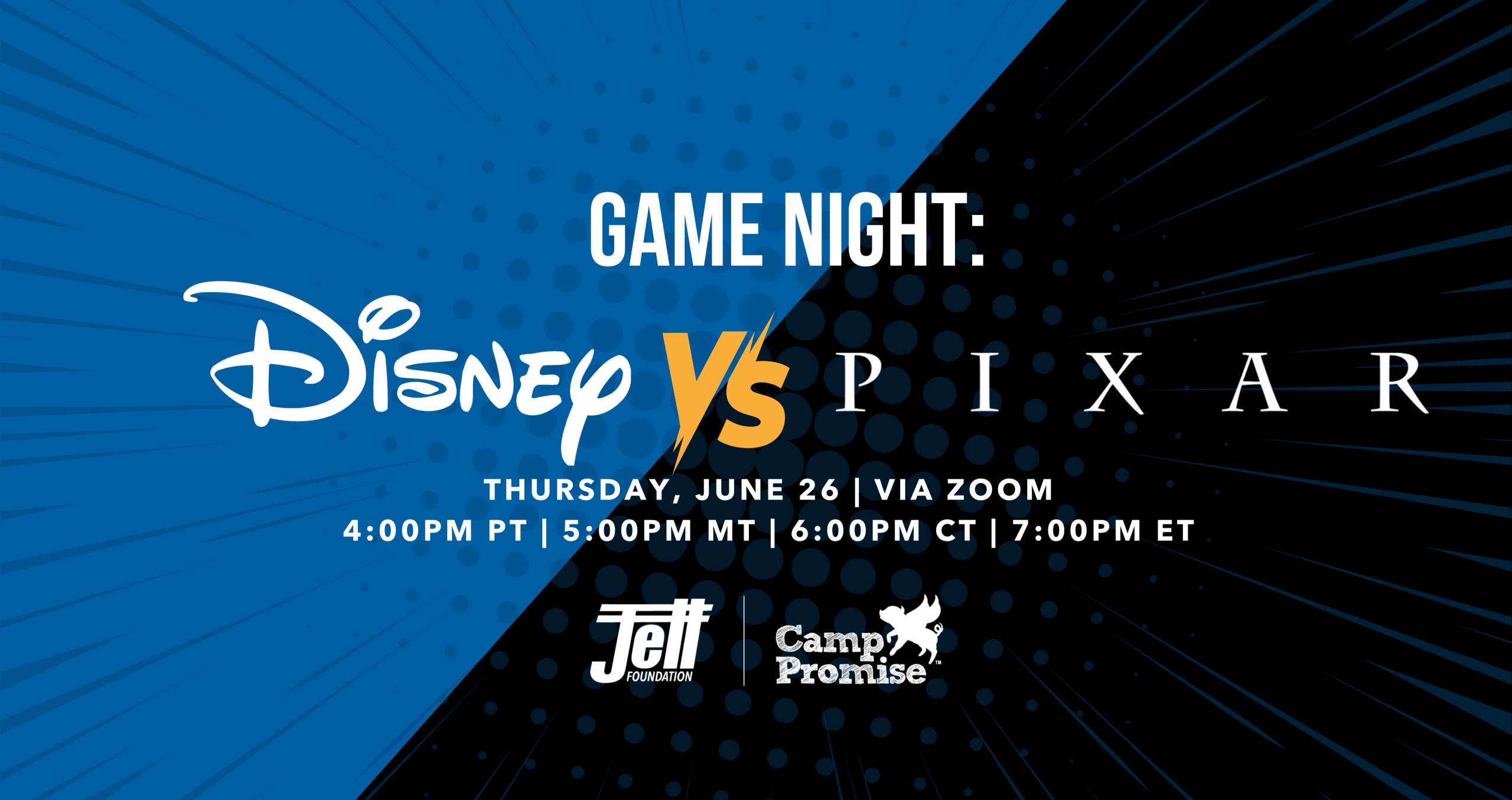 Camp Promise Game Night: Disney vs Pixar - Jett Foundation